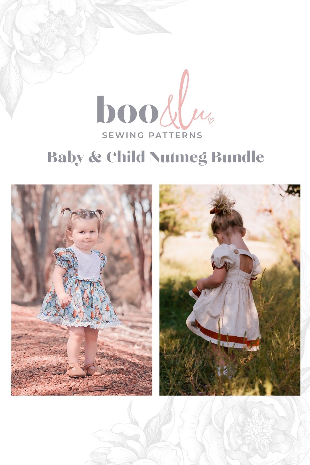Baby and Child Nutmeg Digital Sewing Pattern Bundle - Boo and Lu