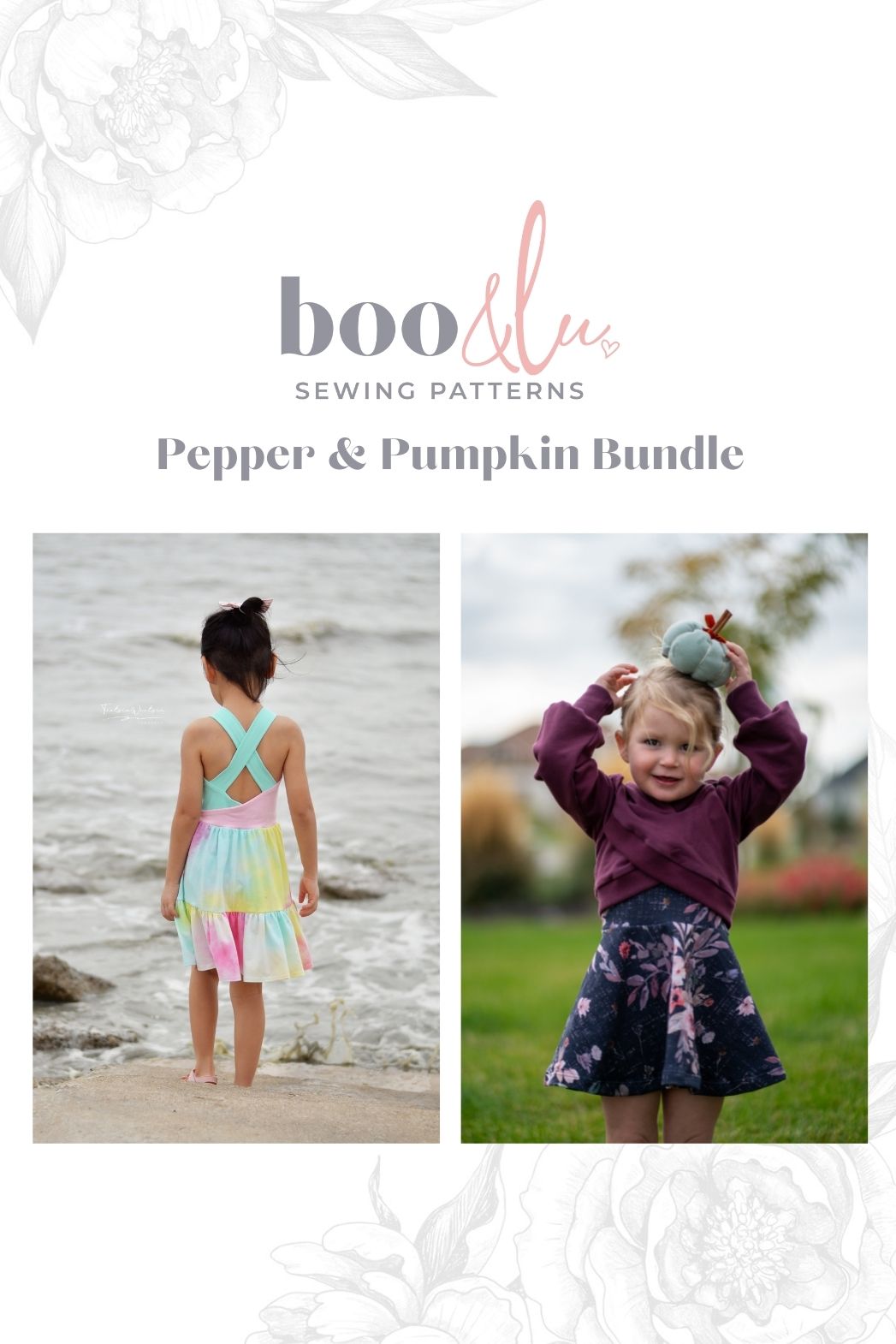 Pumpkin and Pepper Digital Sewing Pattern Bundle - Boo and Lu