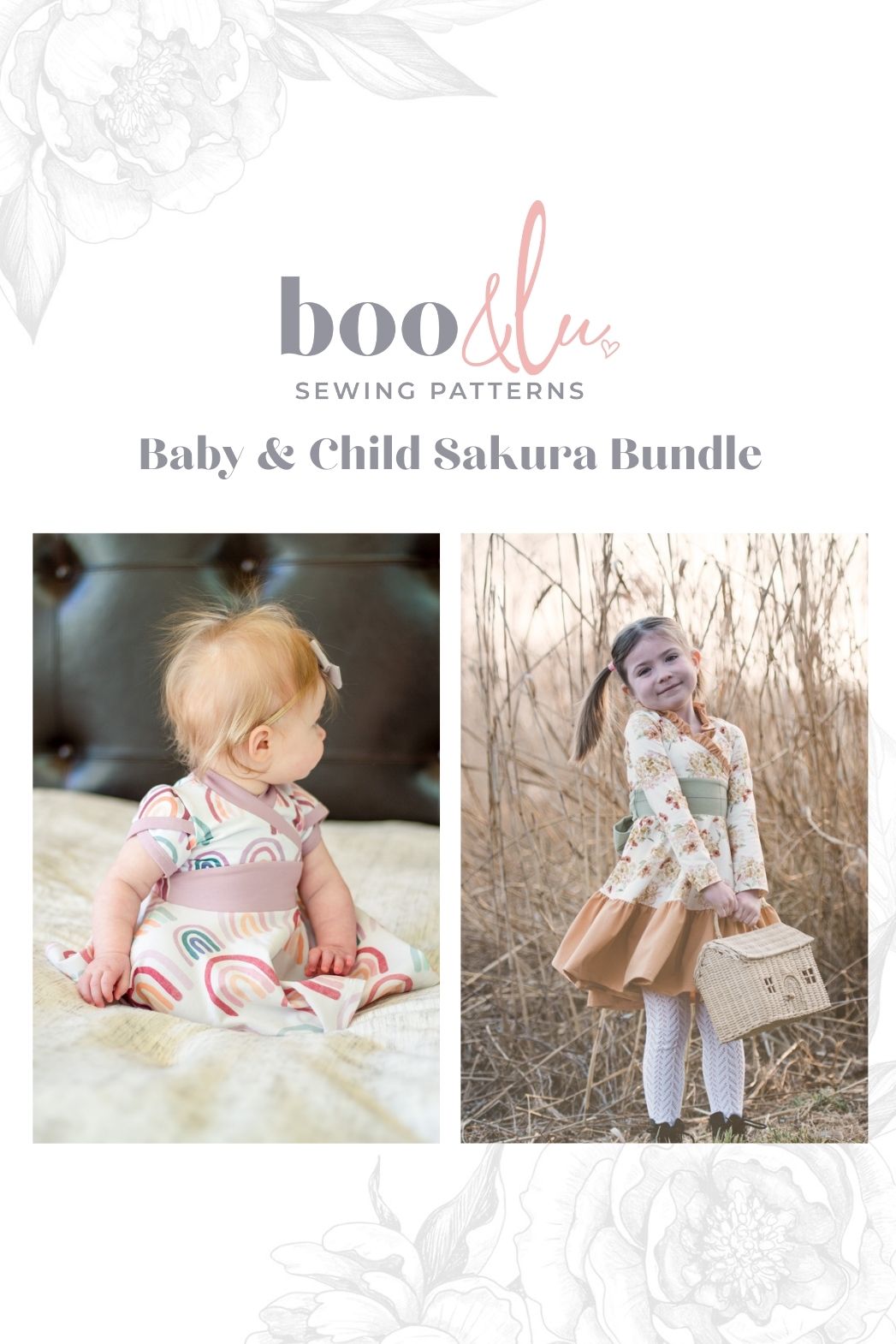 Baby & Child Sakura Digital Sewing Pattern Bundle - Boo and Lu