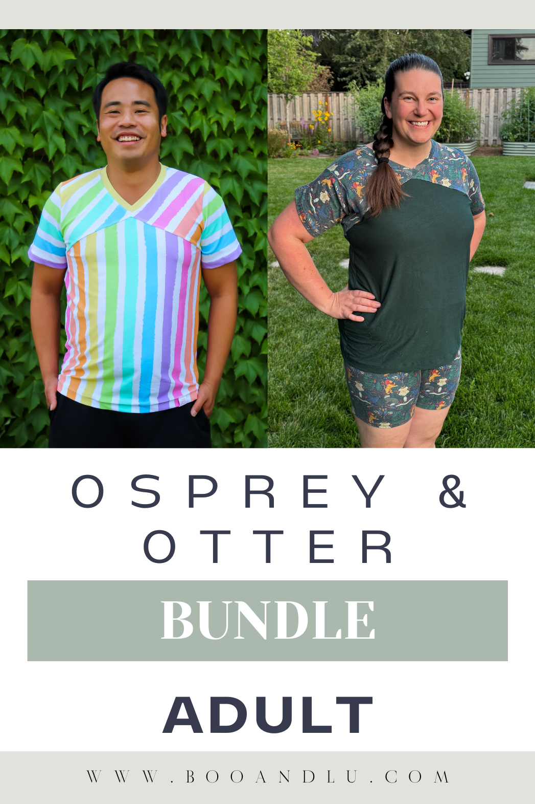 Adult Osprey Shirt and Otter Shorts Set PDF Sewing Pattern